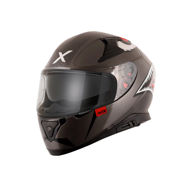 Axor Apex Sharco Gloss metal grey helmet – Moto World Nepal