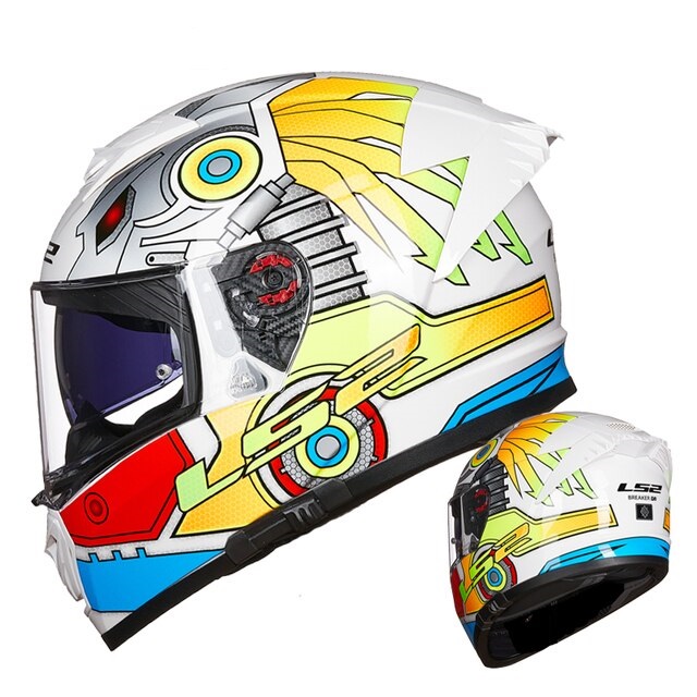 LS2 Breaker White Mecca Full Face Motorcycle Helmet | Moto World Nepal