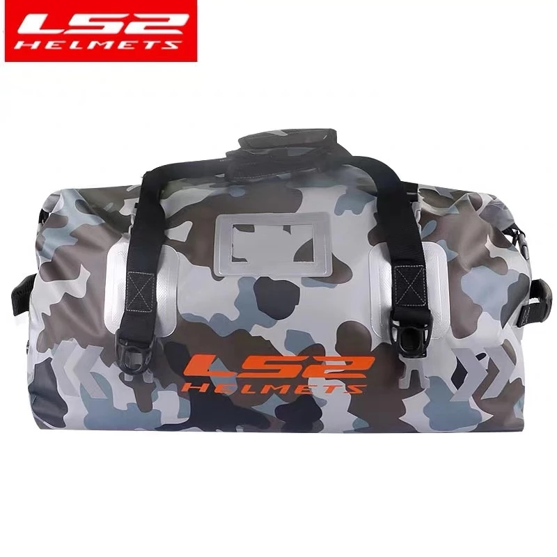 LS2 LB-01 Waterproof PVC Camo Grey Luggage Bag - 65L | Moto World Nepal