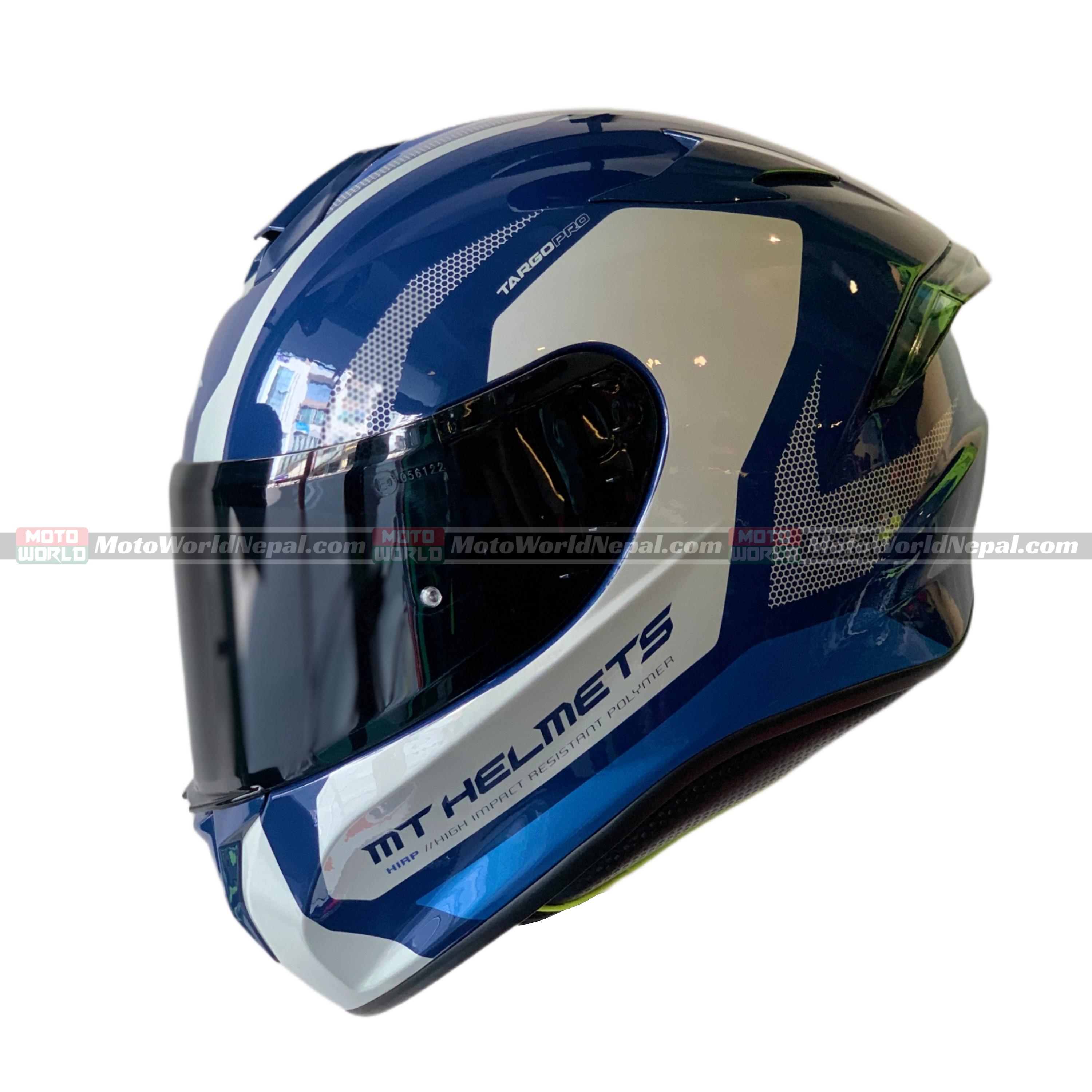 MT Targo Pro Both D7 Gloss Blue Full Face Motorcycle Helmet | Moto ...