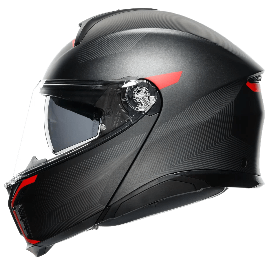 AGV Tourmodular Frequently Matt Gun Metal/ Red Modular Motorcycle ...