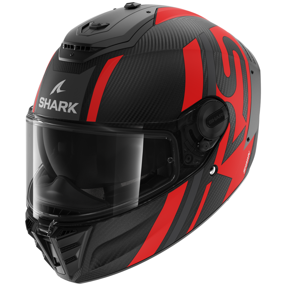 Shark Spartan RS Carbon Shawn Matt Red/ Grey Full Face Motorcycle ...