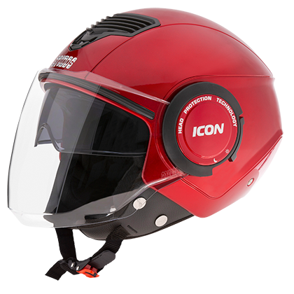 Studds Icon Cherry Red Half Face Motorcycle Helmet | Moto World Nepal