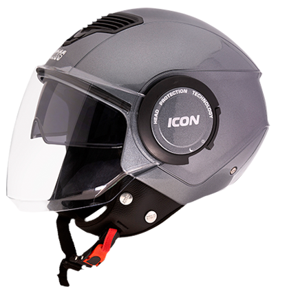 Studds Icon Gun Grey Half Face Motorcycle Helmet | Moto World Nepal