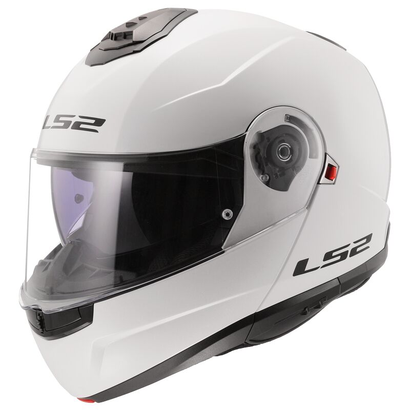 LS2 Strobe II Gloss White Modular Motorcycle Helmet | Moto World Nepal
