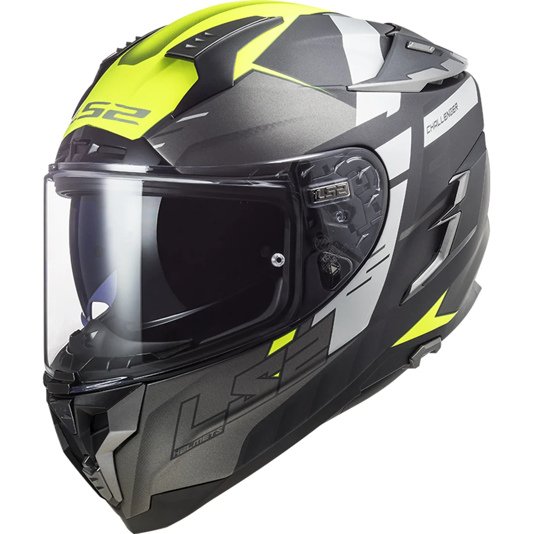 LS2 Challenger Allert Matt Titanium H-V Full Face Motorcycle Helmet ...