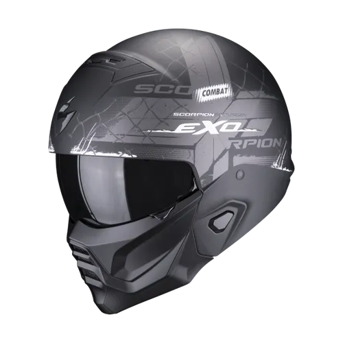Scorpion Exo Combat II Xenon Matt Black-White | Moto World Nepal