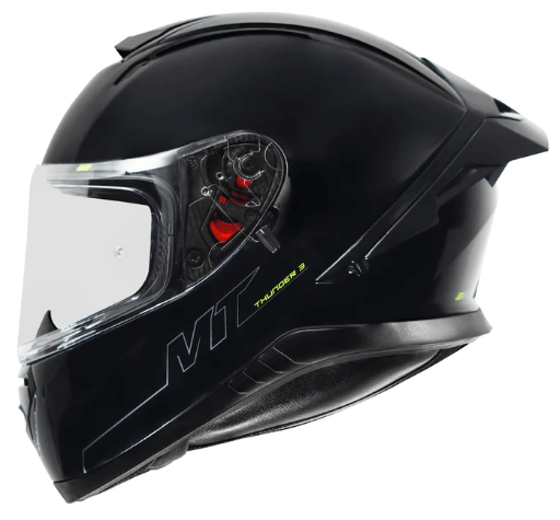 MT Thunder 3 PRO SV Solid Gloss Black Full Face Motorcycle Helmet ...