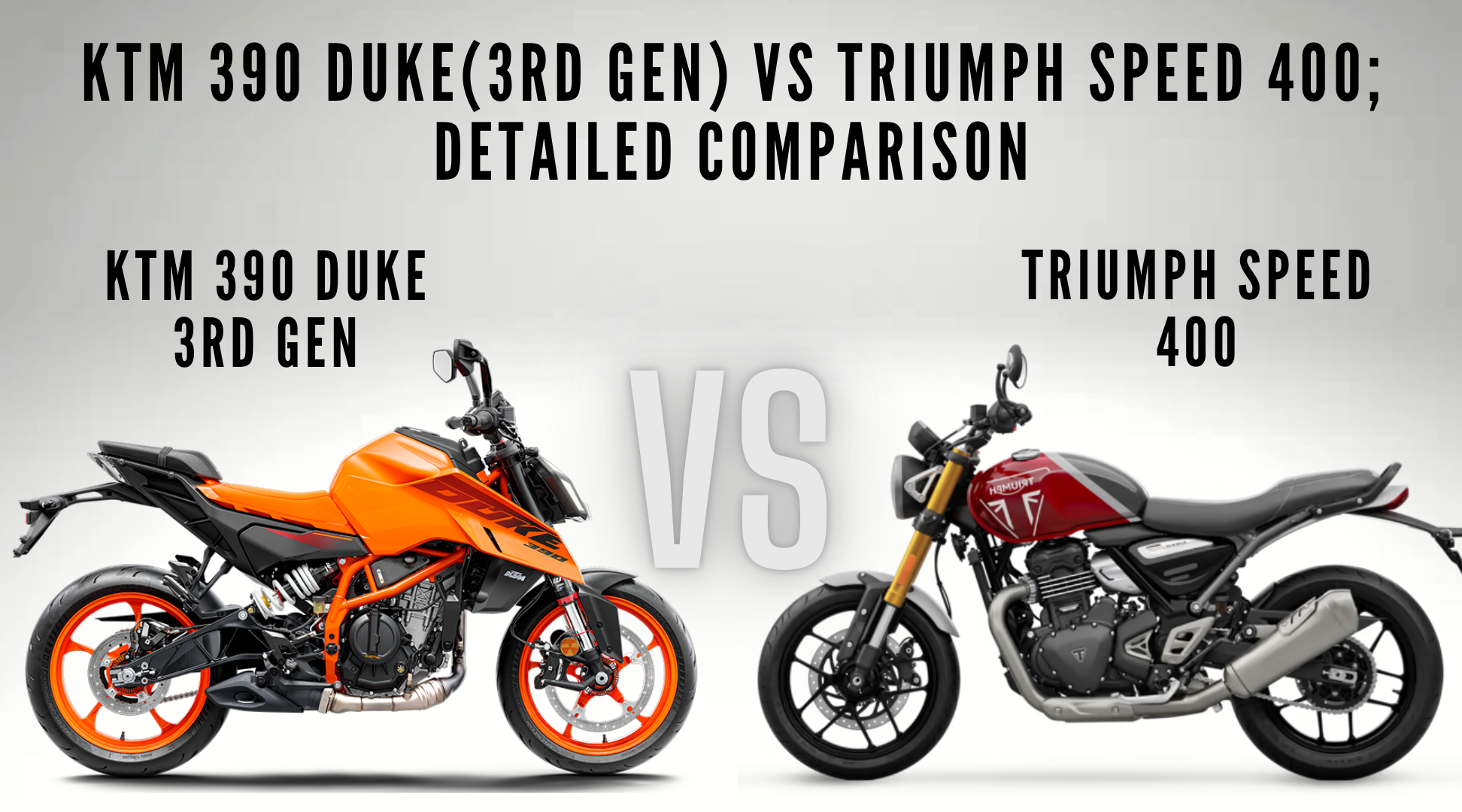 KTM 390 Duke (3rd Gen) Vs Triumph Speed 400; Detailed Comparison | Moto ...