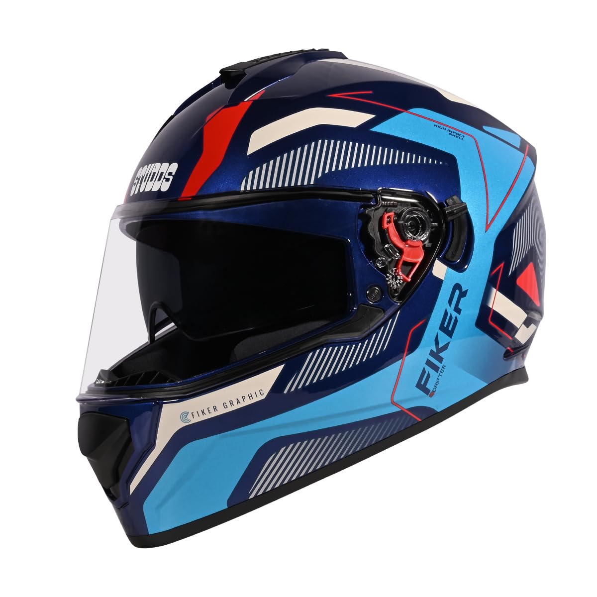 Studds Drifter D5 With Spoiler Blue N1 Full Face Motorcycle Helmet ...