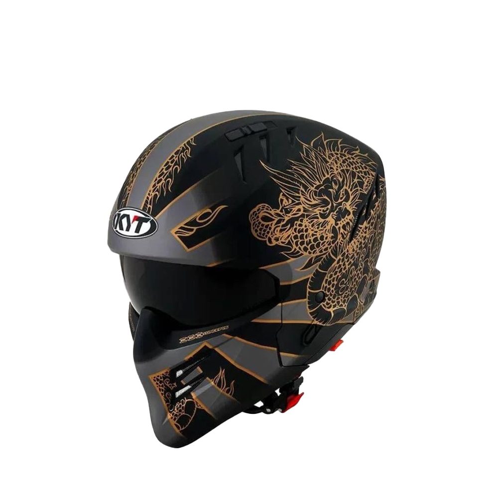 KYT Balistic Dragon Gold Dual Sport Motorcycle Helmet | Moto World Nepal