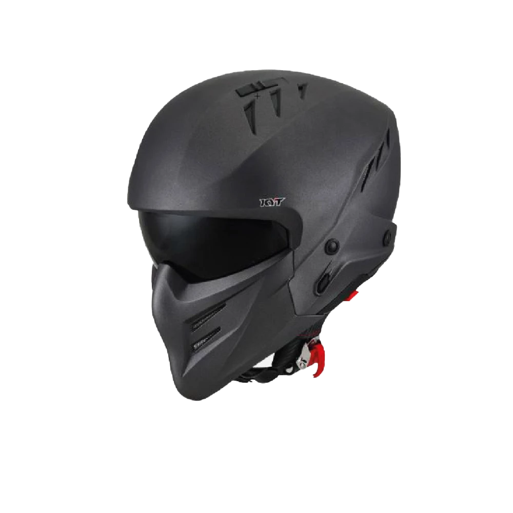 KYT Balistic Plain Matt Gun Metal Dual Sport Motorcycle Helmet | Moto ...