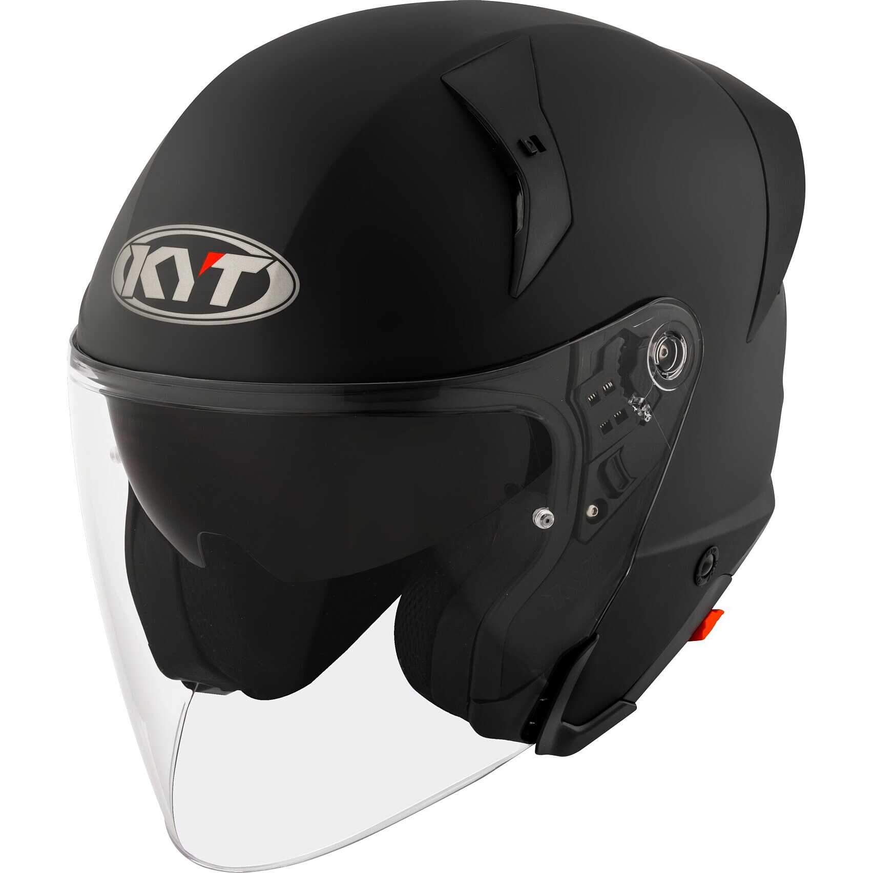 KYT TTR-JET Plain Ice Matt Black Half Face Motorcycle Helmet | Moto ...